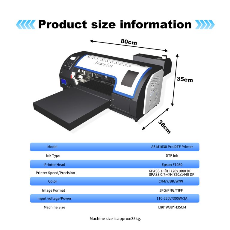 Lancelot Automatic Maintenance/Cleaning/Cutting M1630 PRO DTF Printer A3 DTF Printer Bundles ...